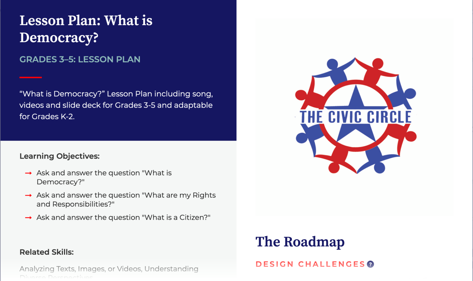 Civic Circle Lesson Plans Featured in New Roadmap